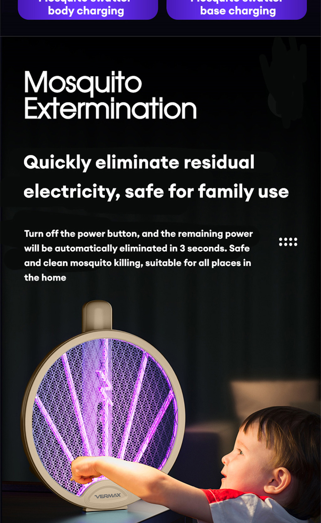 Vermax Electric Mosquito Swatter Pamatay Lamok Voltage Efficiency Killerelectric Insect Killers ...