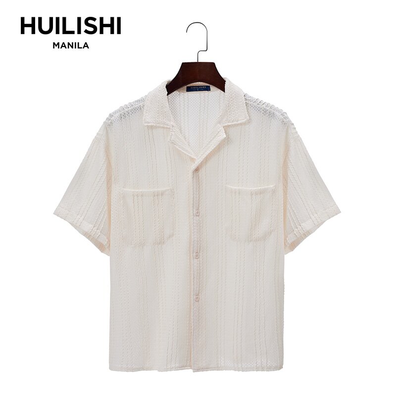 HUILISHI Box Fit Polo for Men Crop Top short-sleeved Cuban collar ...