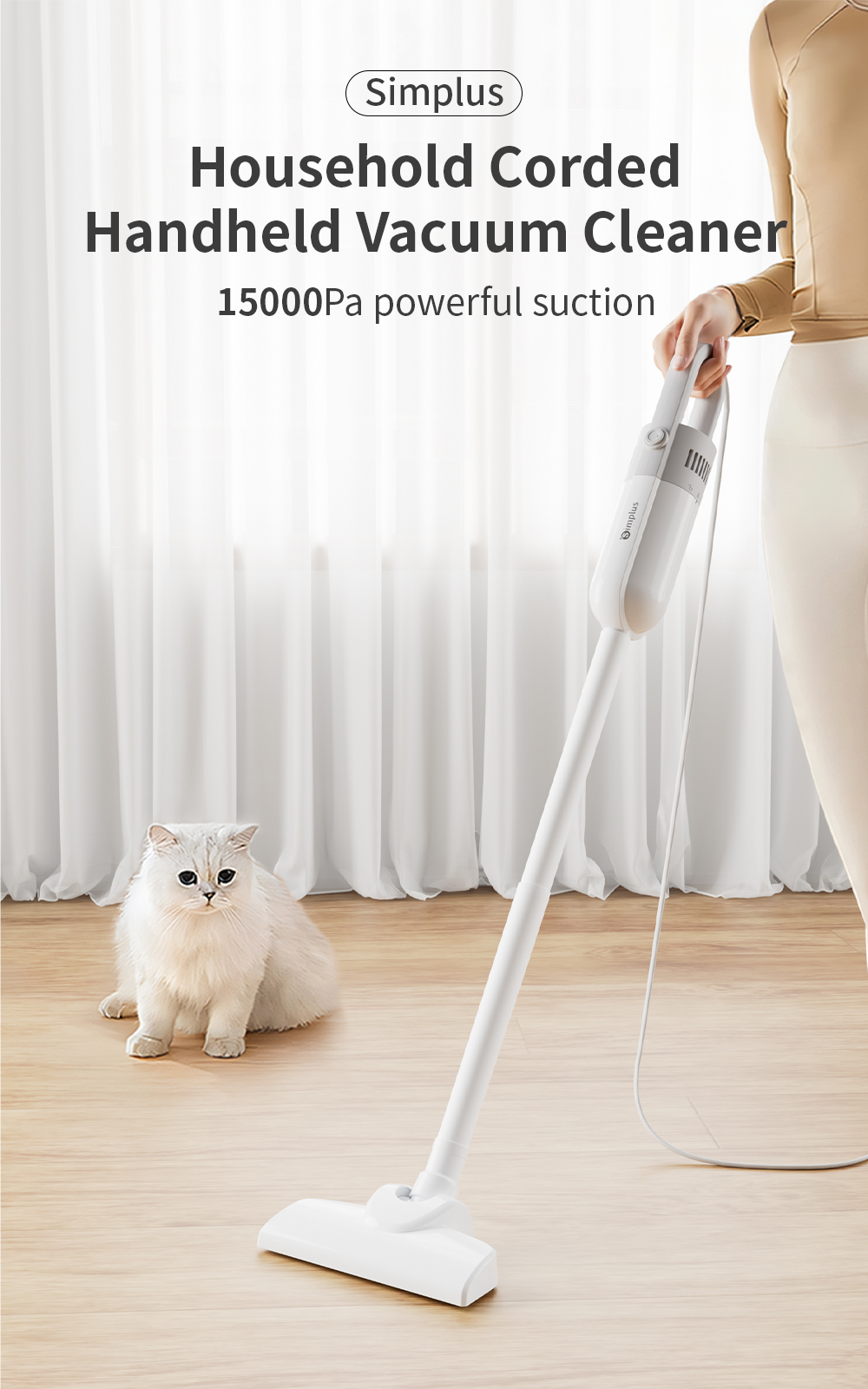 INSSA x Simplus Vacuum Cleaner 3 in 1 Handheld 1KG Ultra Light 15000pa ...