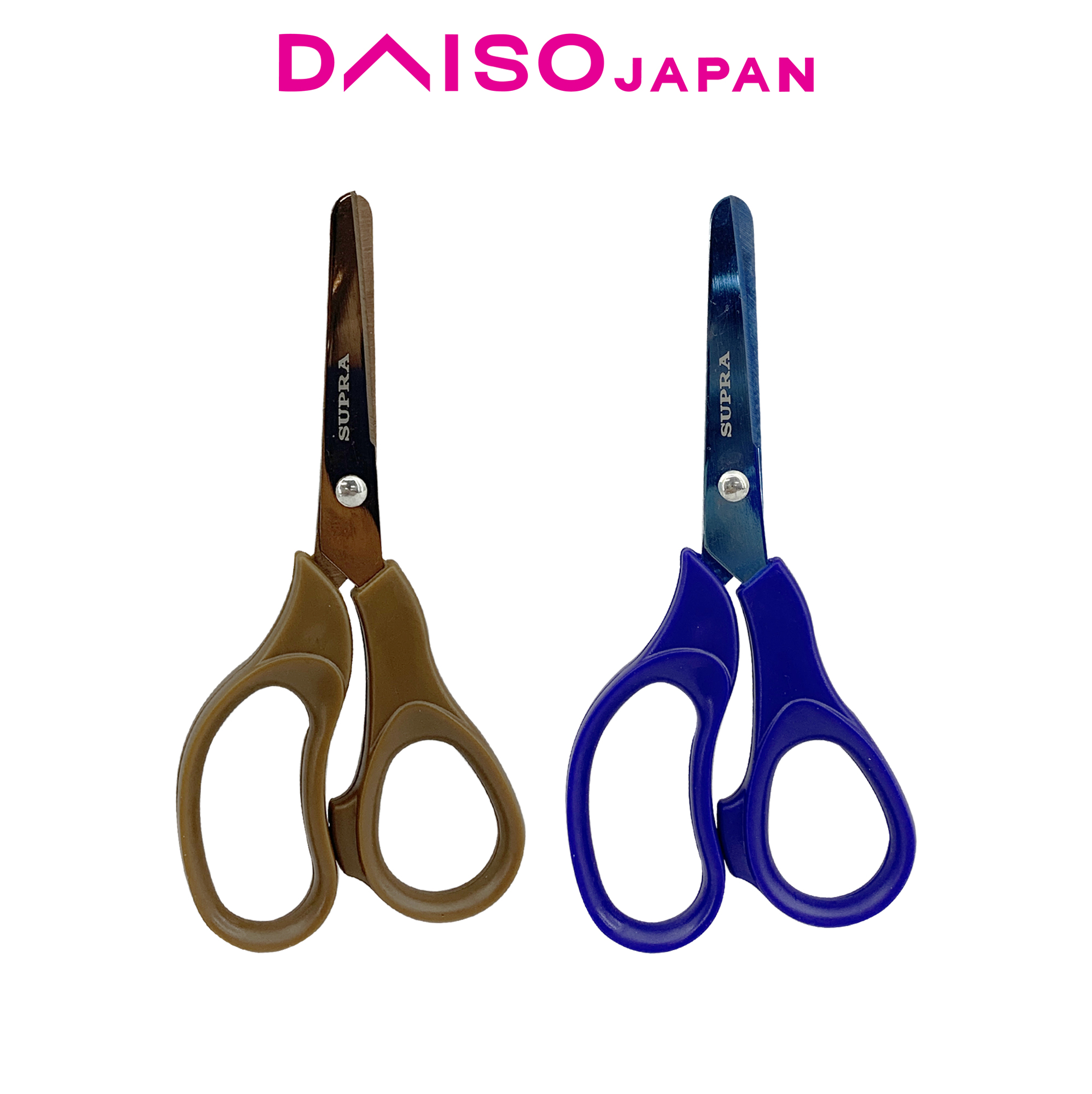 Daiso Mini Titanium Coated Stationery Scissor with Easy Grip (13cm ...