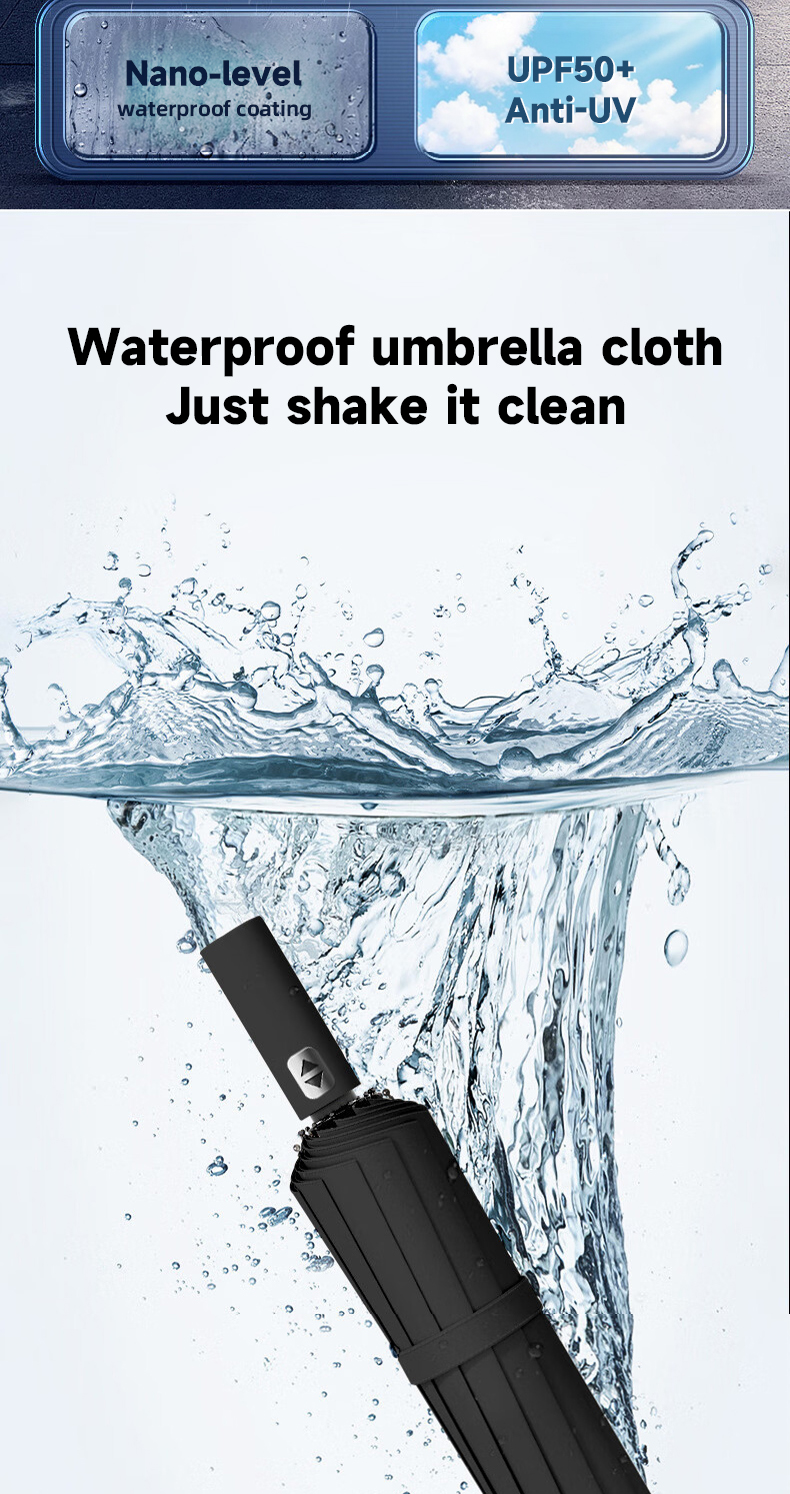 【In Stock】24 Ribs Umbrella Automatic Windproof Anti-UV Sunscreen ...