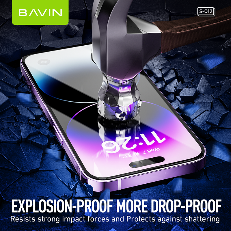 BAVIN Q12 iPh Series Tempered Glass Original Screen Display Drop-Proof Screen Protector | Shopee ...
