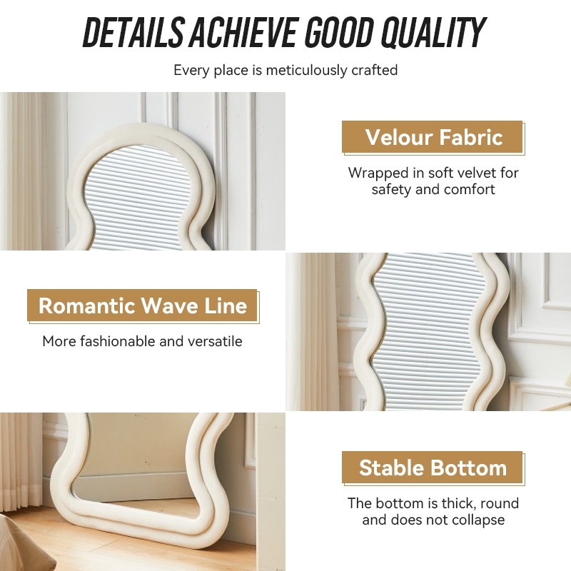 Full-length Mirror with Stand Dressing Mirror HD Wall Mirror Cloud ...