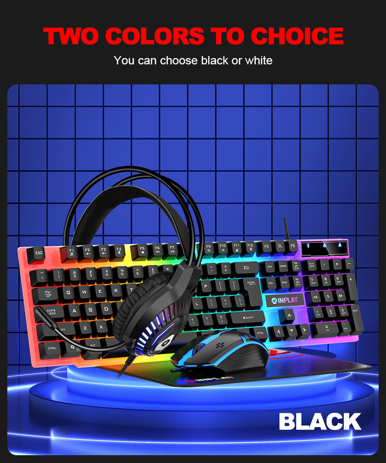 Inplay STX240 RGB Gaming Keyboard Mouse Set With Headset Mouse Pad ...