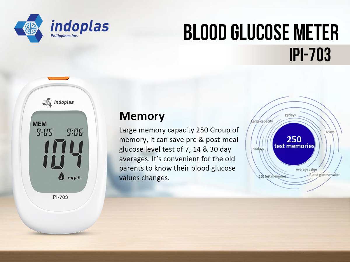 Indoplas Blood Glucose Meter Glucometer Monitoring System IPI-703 + 1 ...