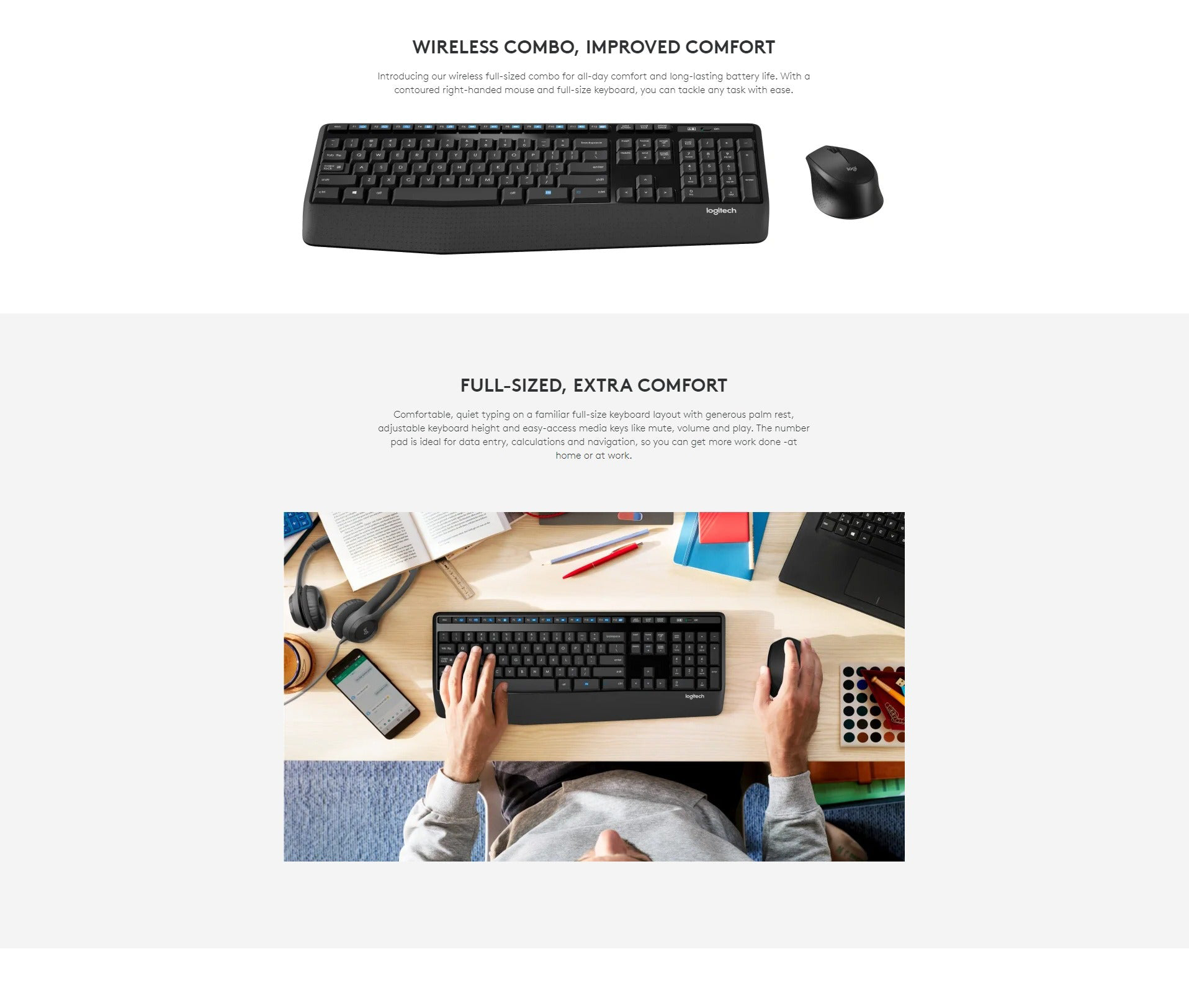 Logitech MK345 Refresh Comfort Wireless Keyboard and Mouse Combo Pack ...