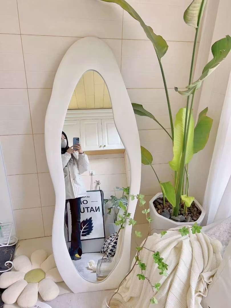 Full-length Mirror with Stand HD Wall Mirror Whole Body Mirror Floor-to ...