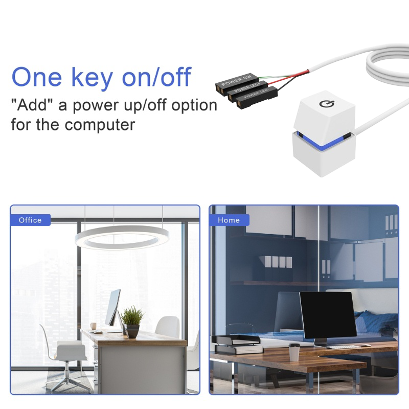 LED Colorful Light Desktop Computer Power Switch PC Motherboard ...