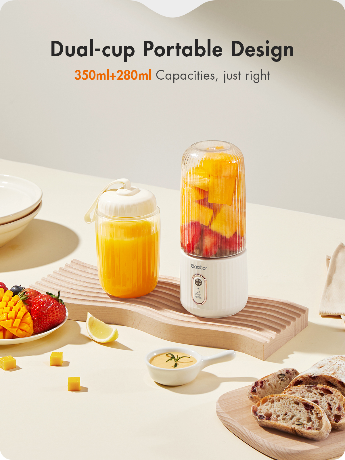 Gaabor Portable Juicer Blender Rechargeable Food Processor 350ml cup ...