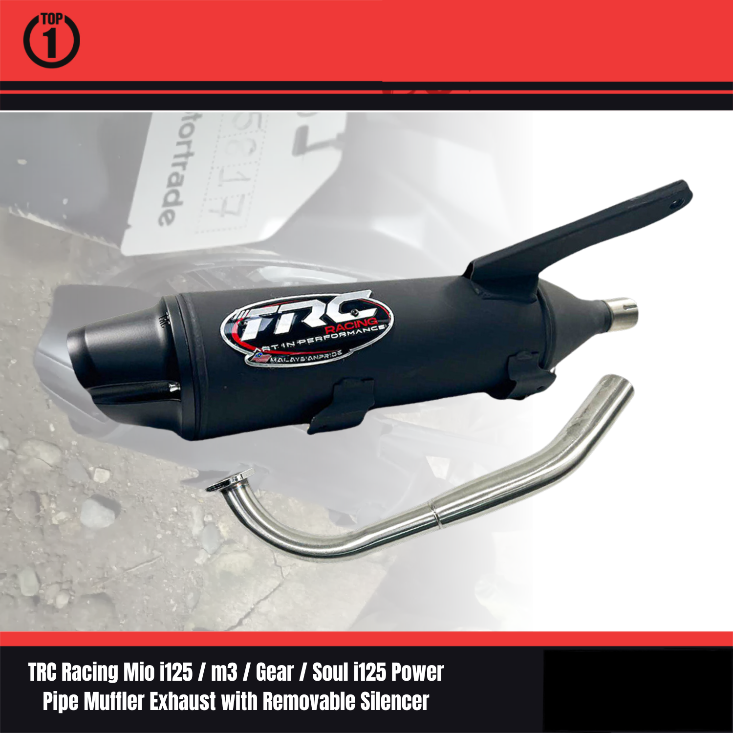 Top1 TRC Racing Power Pipe Muffler Exhaust w/ Removable Silencer For ...