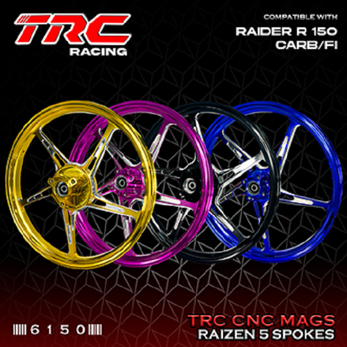 TRC CNC MAGS RAIZEN 5 SPOKES (1.6 x 1.6 x 17) FOR RAIDER R150 FI/CARB ...