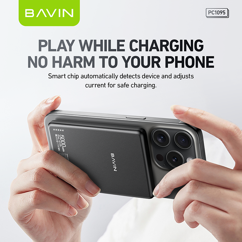 BAVIN PC1095 / PC1106 10000mAh 15W Ultra Thin Fast Charging Wireless Powerbank w/ Free Magnetic ...