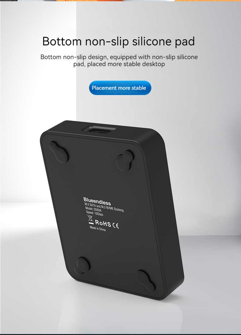 M2 SSD Case NVMe/SATA Enclosure 10Gbps HDD Docking Station M.2 Base Adapter NVMe SSD Dual ...