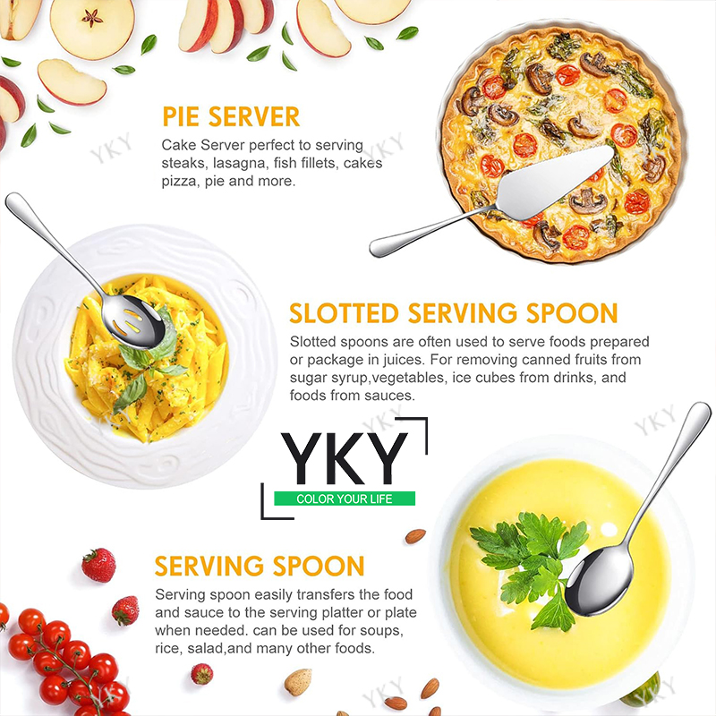 Stainless Serving Spoons Slotted Serving Spoons Pie Cake Server Buffet ...