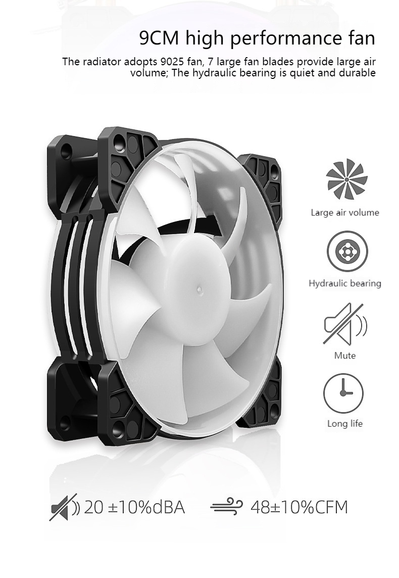 Double Copper Tube CPU Fan Desktop Computer Luminous Mute AMD Air ...