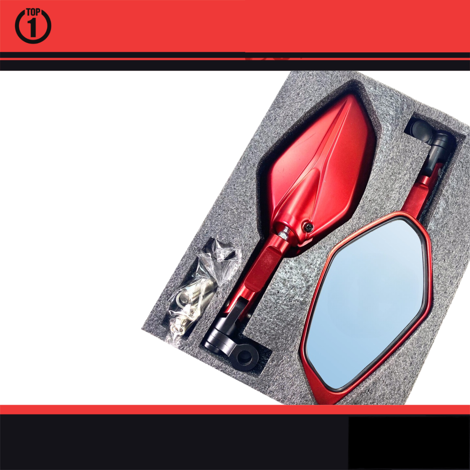 Top1 Motors 1 Pair Universal Side Mirror Full Color Short Stem #5331 ...