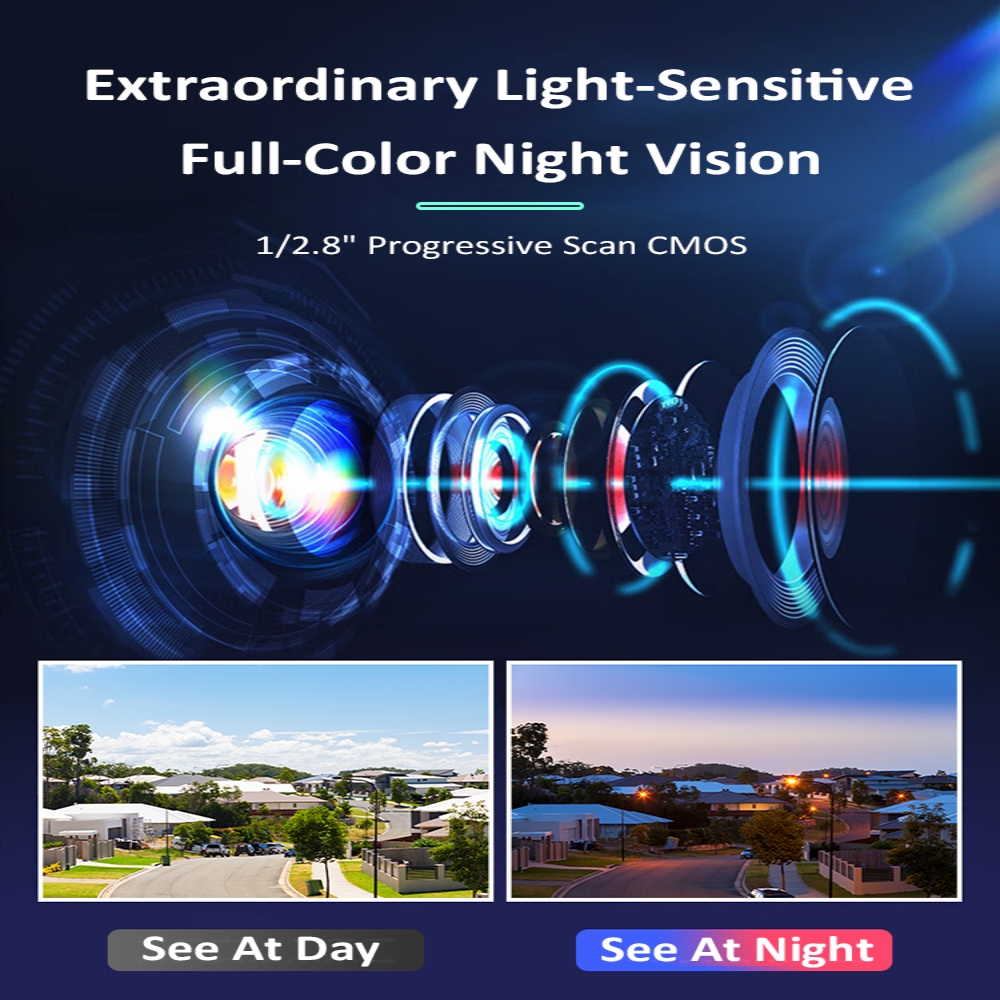 Hikvision 2MP/4MP IP camera package FUll color CCTV kit With audio ...