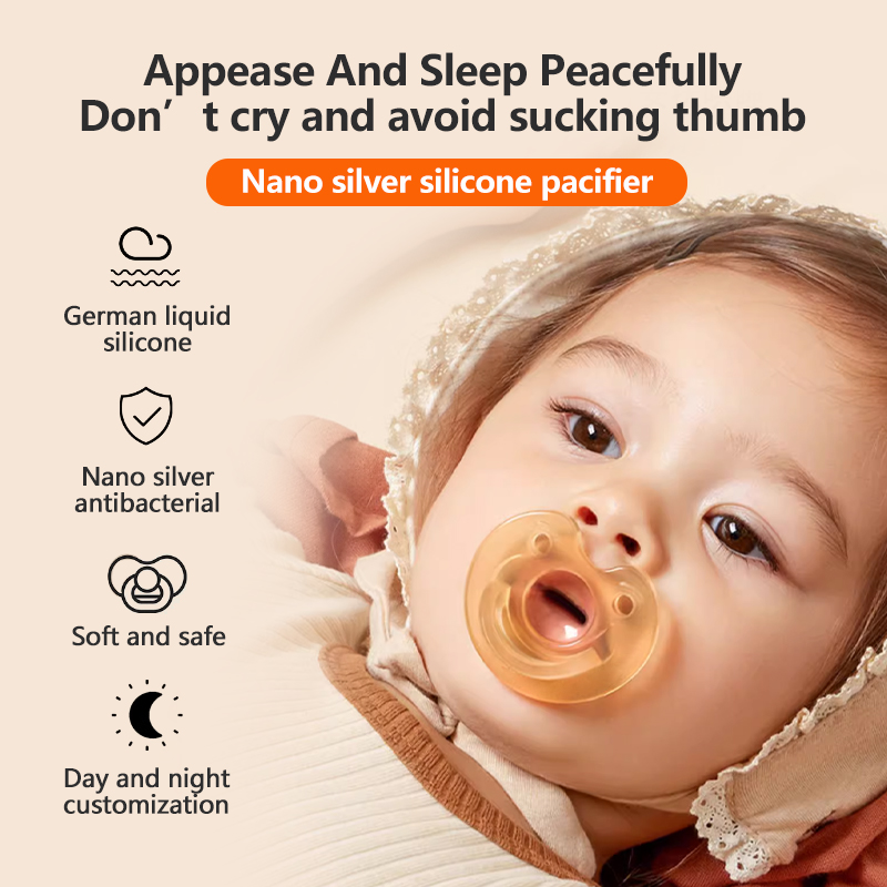 Einmilk Baby Pacifier Super Soft Silicone Newborn Pacifier Anti-colic Pacifier Sleep Inducing ...