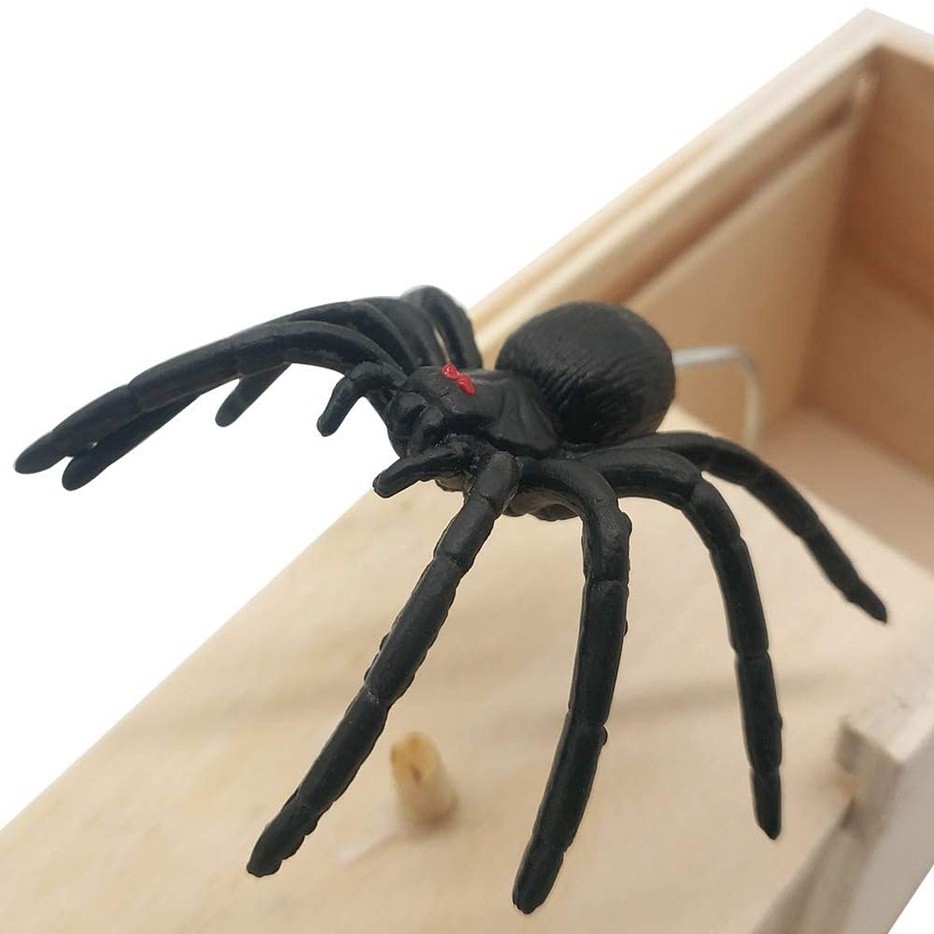 Funny Scare Spider Box Wooden Prank Surprise Spider Box Spider Hidden ...