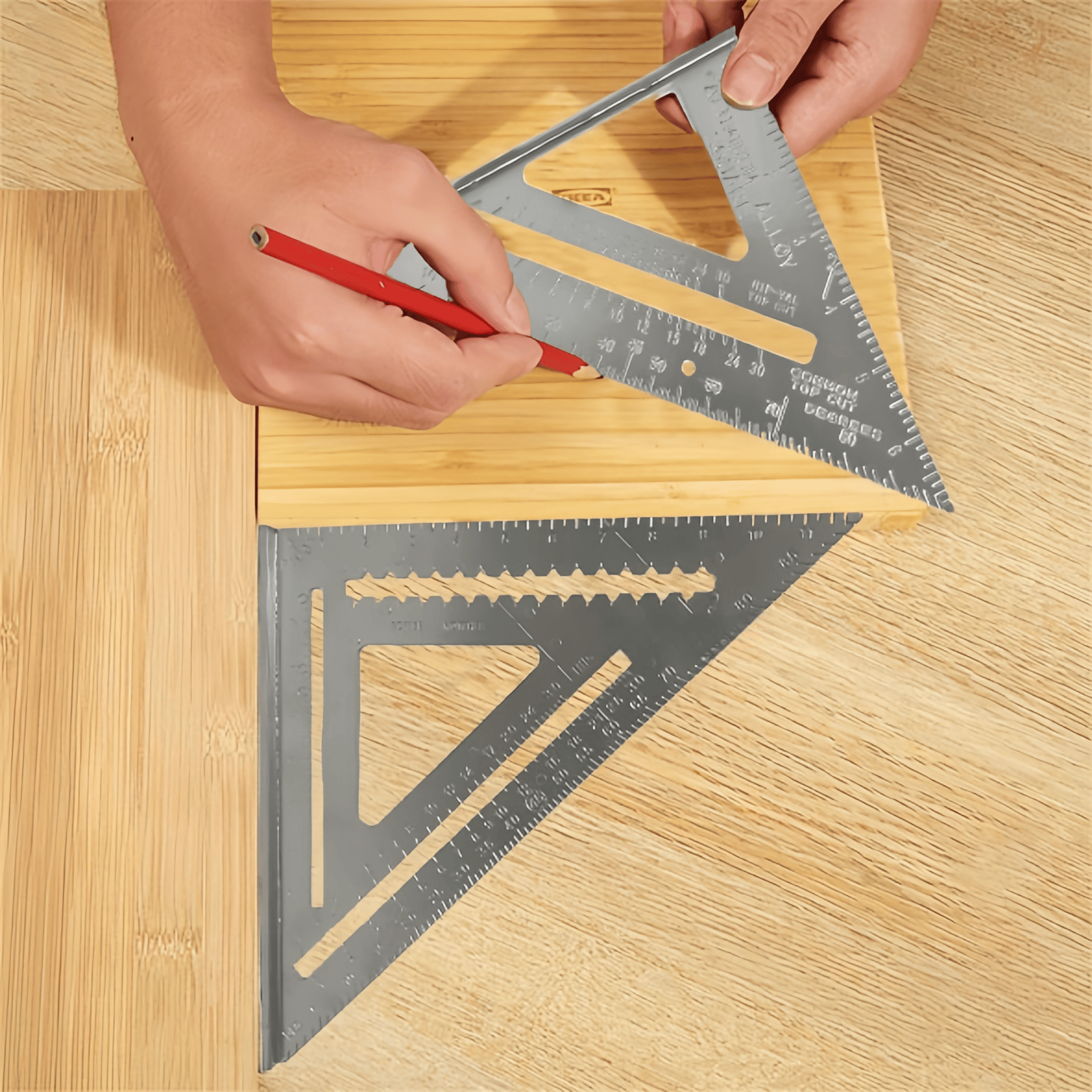 7 Inch & 12inch Aluminium Alloy Right Angle Triangle Carpentry Ruler ...