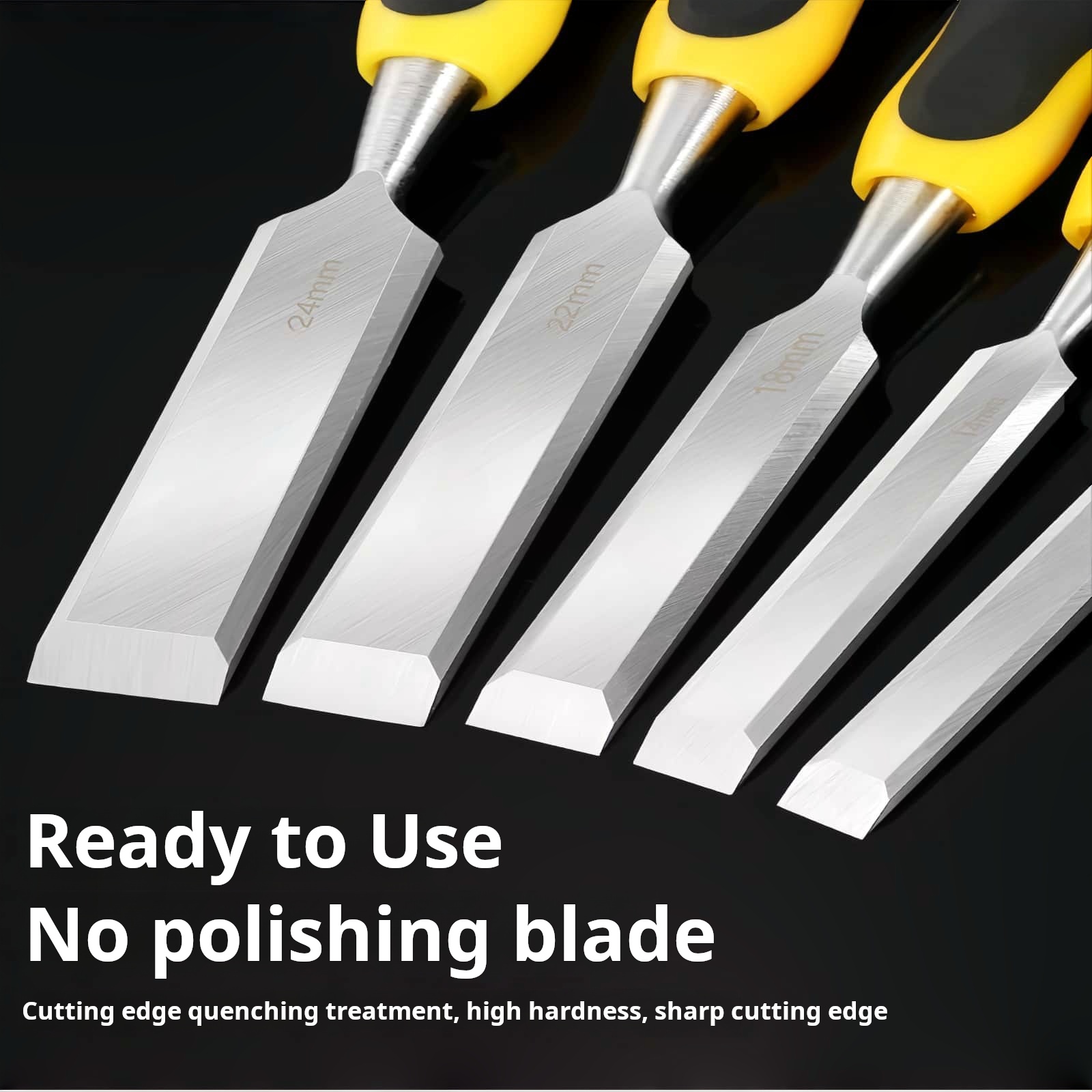 Heavy Durable Chrome Vanadium Steel Woodworking Chisel, Carving&Carpentry Flat Spade,Wood Hand ...