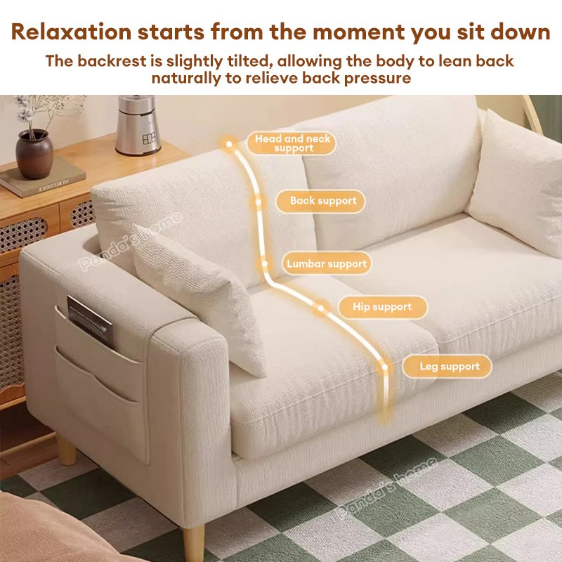 Solid Wood Sofa Removable And Washable Sofa Wooden Sofa Chair Nordic ...