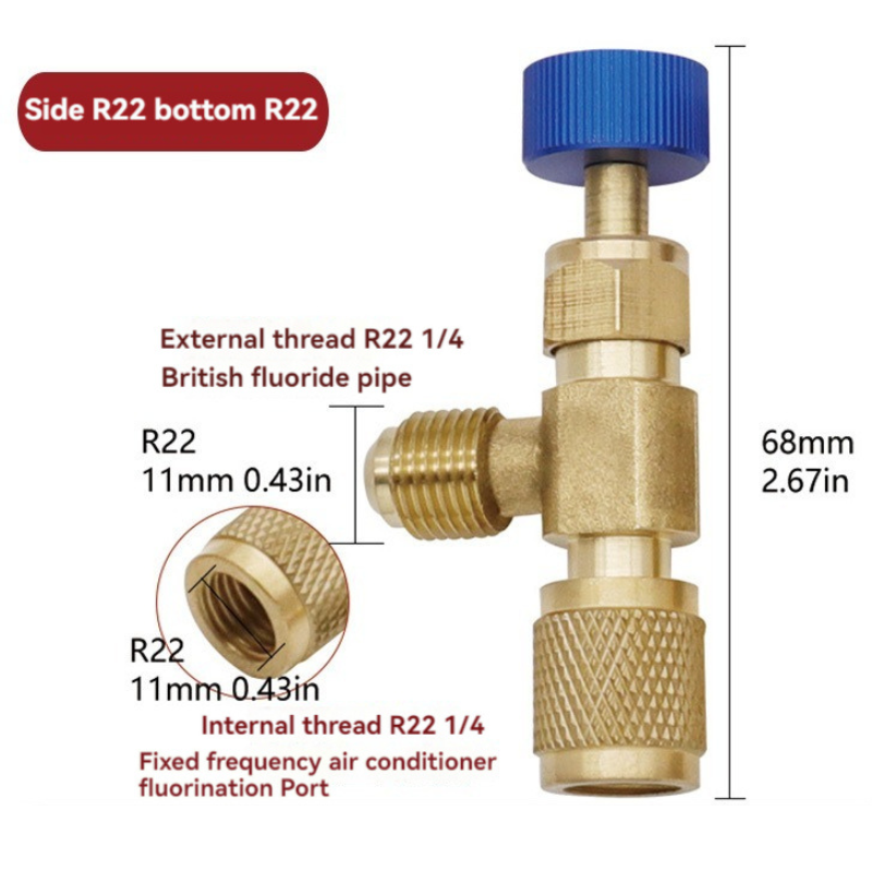Safety Valve Adapter R410 R22 Brass Refrigerant Control Valve Air ...