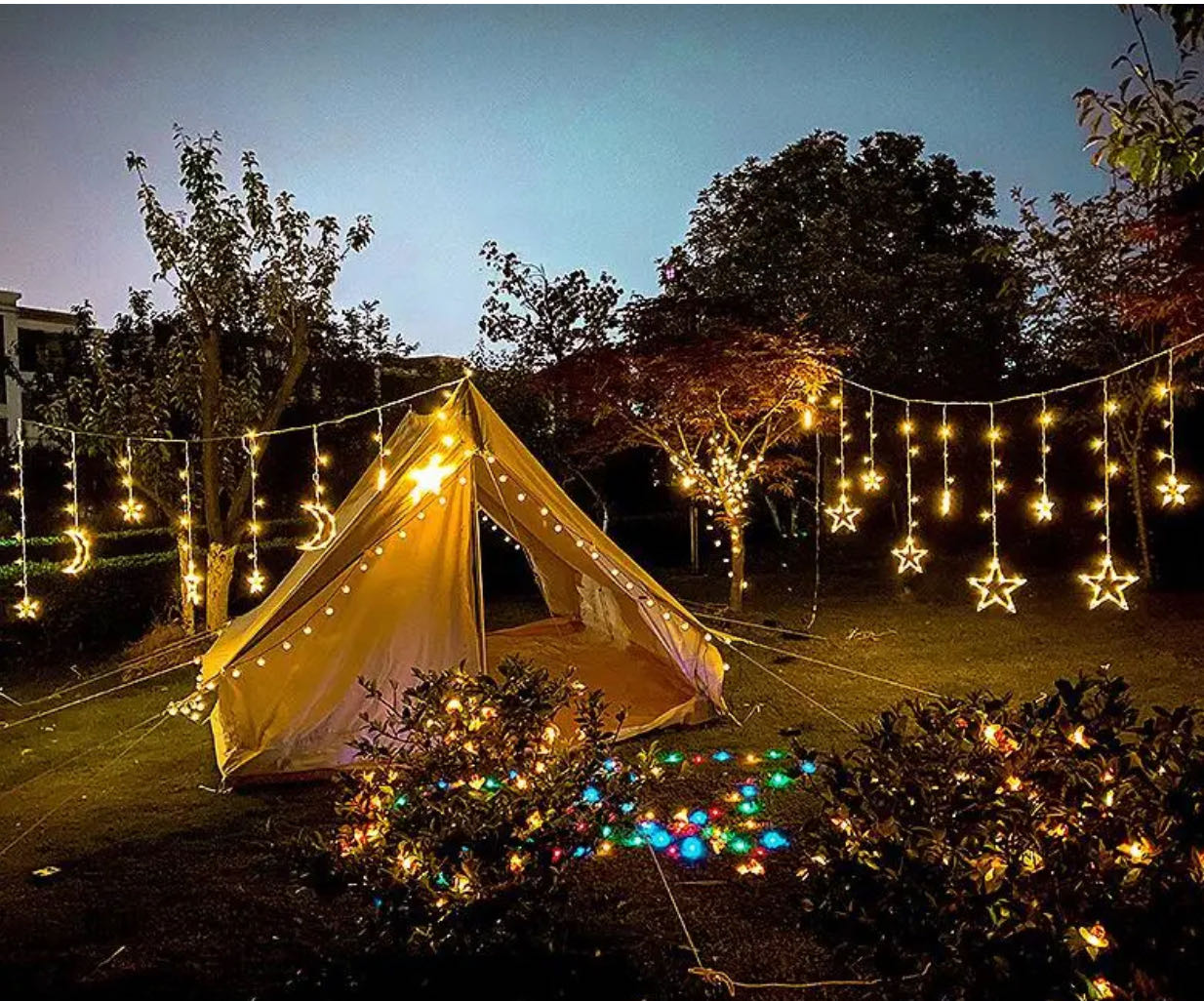 220V home decoration lights Curtain String LED Fairy Lights Star ...