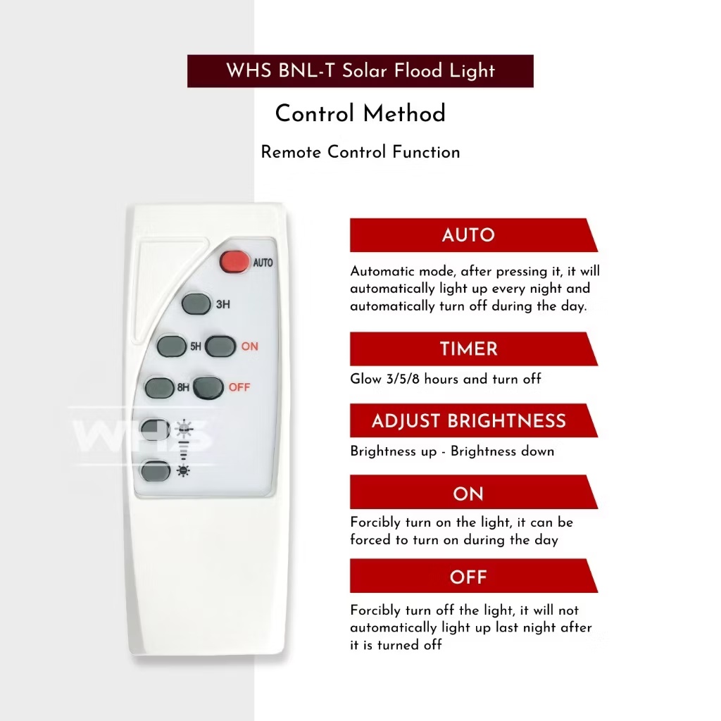 WHS SOLAR LIGHT 50W 100W 200W Outdoor LED Solar Flood Light IP67 With ...