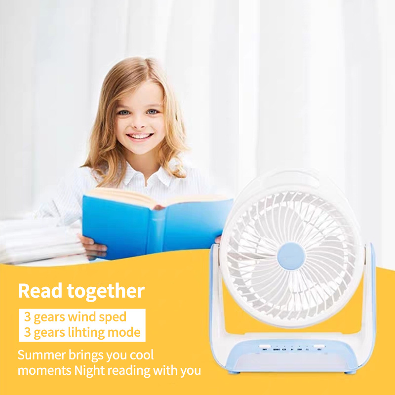 3 IN 1 Rechargeable Fan 6'' AC/DC Portable Electric Fan With Led Light ...