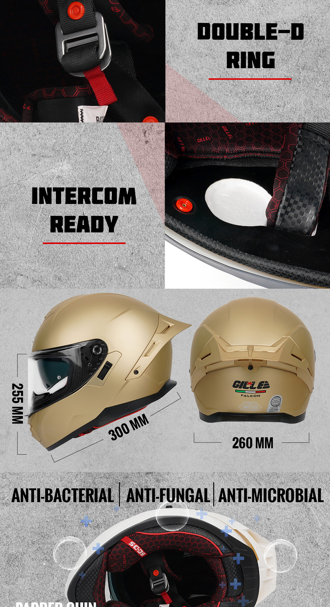Gille Helmet 883 FALCON PLAIN Motorcycle Helmet Full Face Dual Visor With Keychain | Shopee ...
