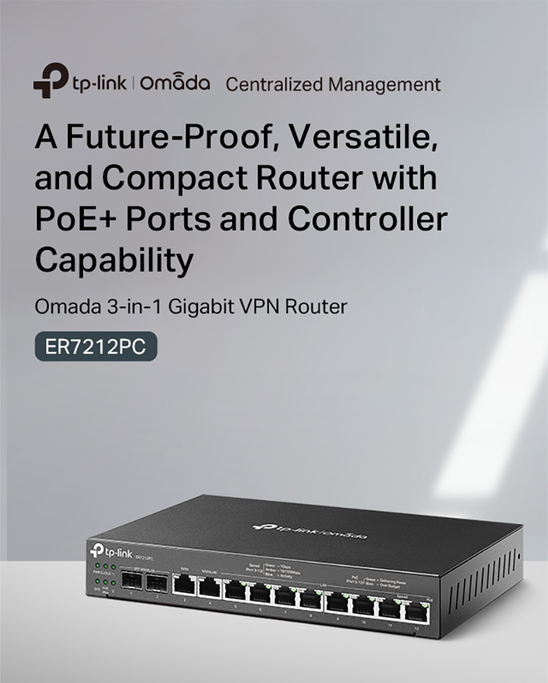 TP-Link | ER7212PC | Omada | 3-in-1 | Gigabit | VPN | Network | Router ...