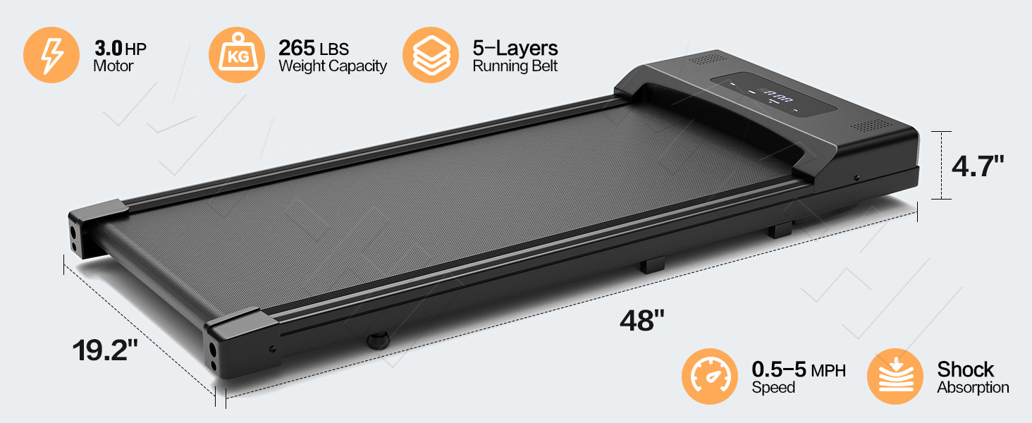 MY-HI Treadmill Electric Walking pad Treadmill foldable Treadmill Flat ...