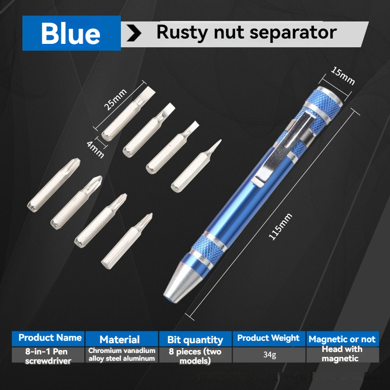 8 In 1 Pocket Precision Mini Screwdriver Pen Multifunction Repair Hand ...