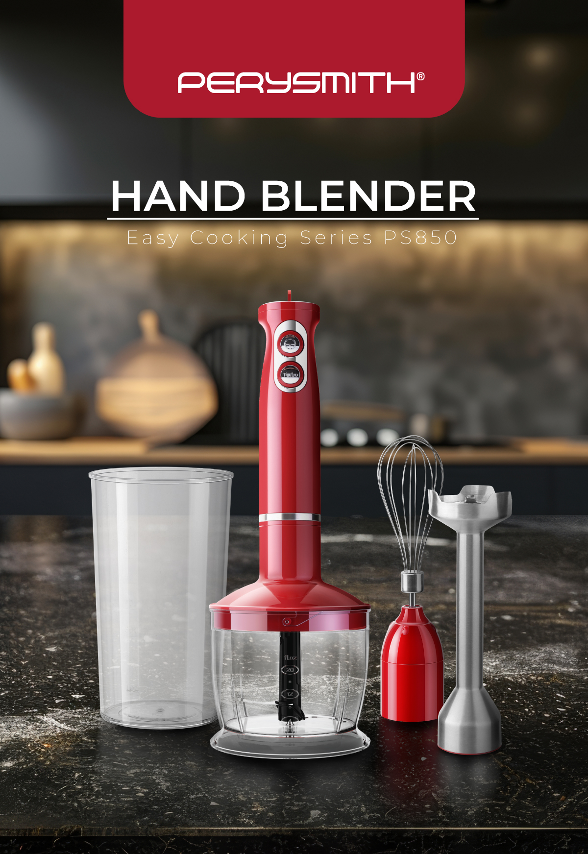 PerySmith PS850II Multifunctional 3 in 1 Hand Blender 850W Food ...