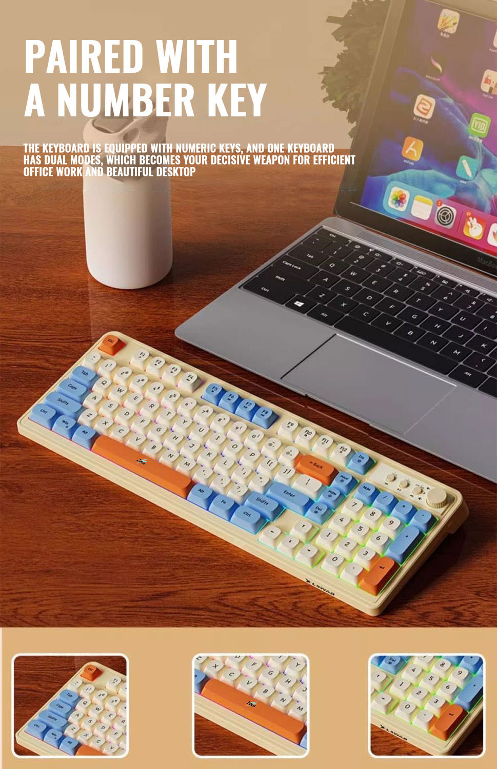 Zeus K77 Wired Gaming Keyboard Multi Colors Mixing 98 Keys Mechanical ...