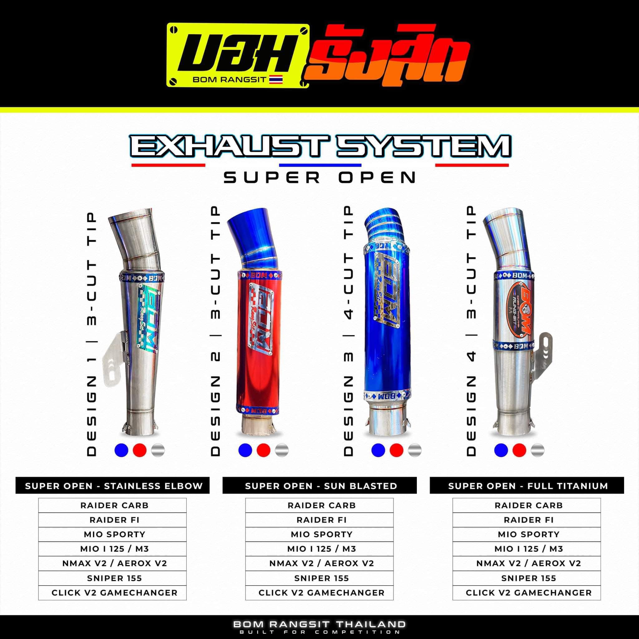 Bom Rangsit super open stainless elbow motorcycle exhaust pipe for ...