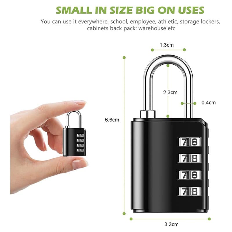 2 way padlock 4-Digit Combination Padlock Weatherproof Code Locks with ...