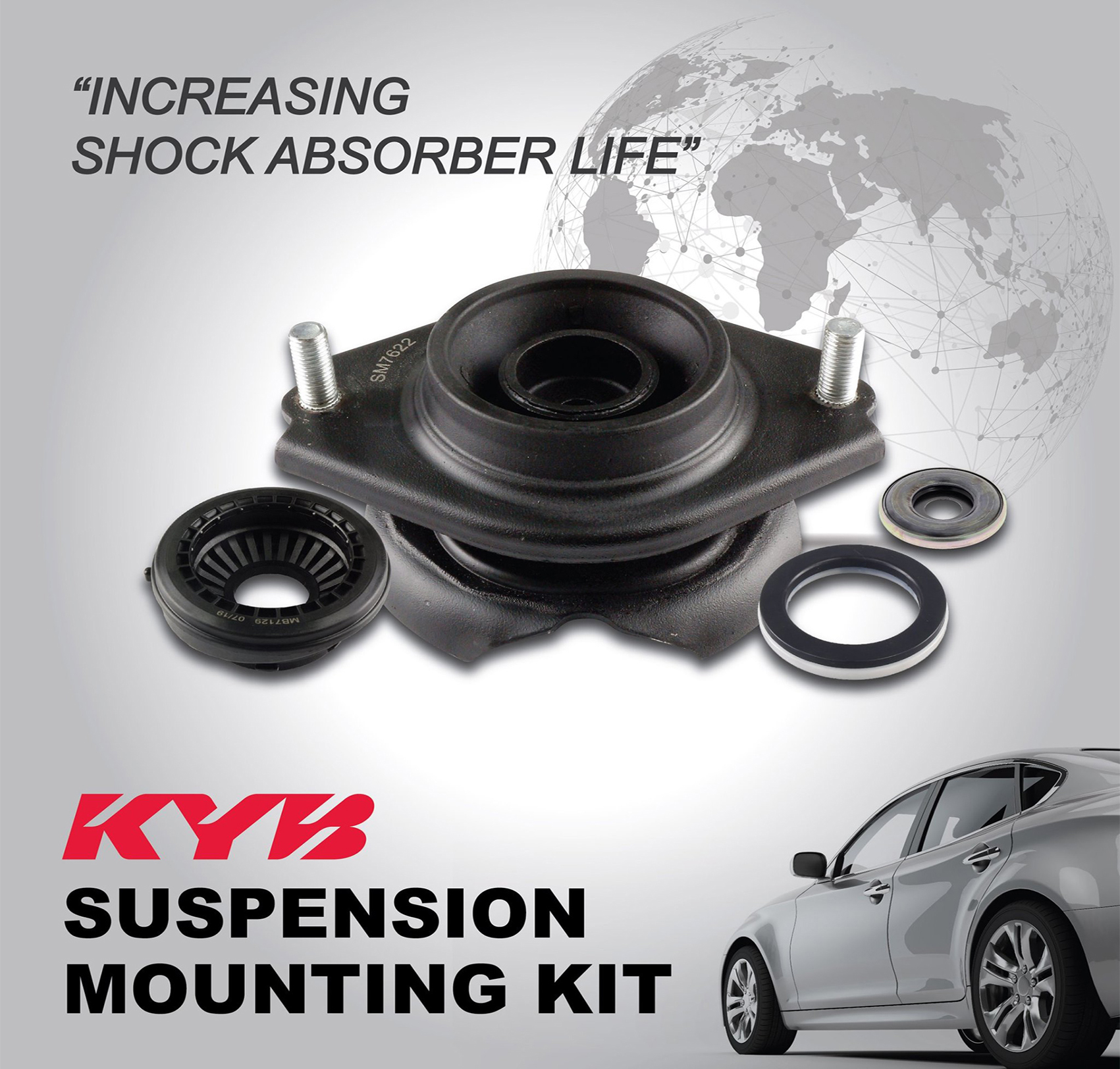 KYB (1pc) Shock Mount w/ Bearing for Hyundai Eon 2012-2019 / Kia ...