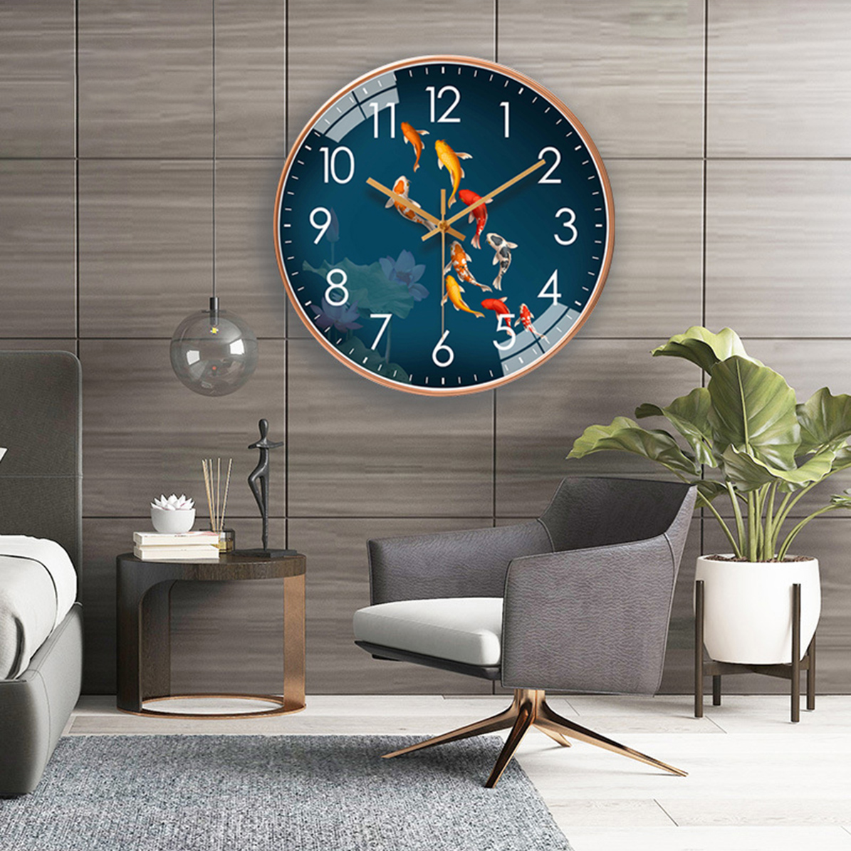 8 Inch Large Round Wall Clock Modern Design Home Accessories Creative ...