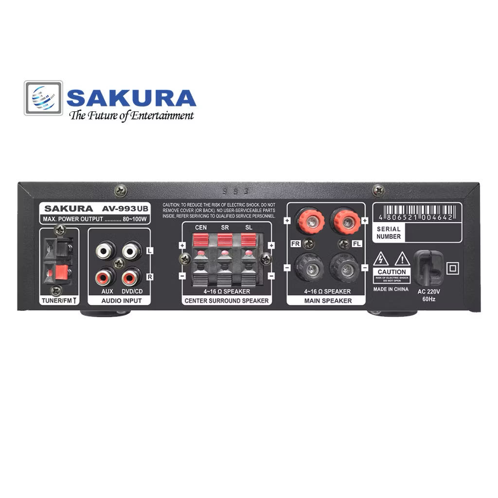 Original Sakura AV-993UB Mini Amplifier with Bluetooth 100w Peak x2 amplifier | Shopee Philippines