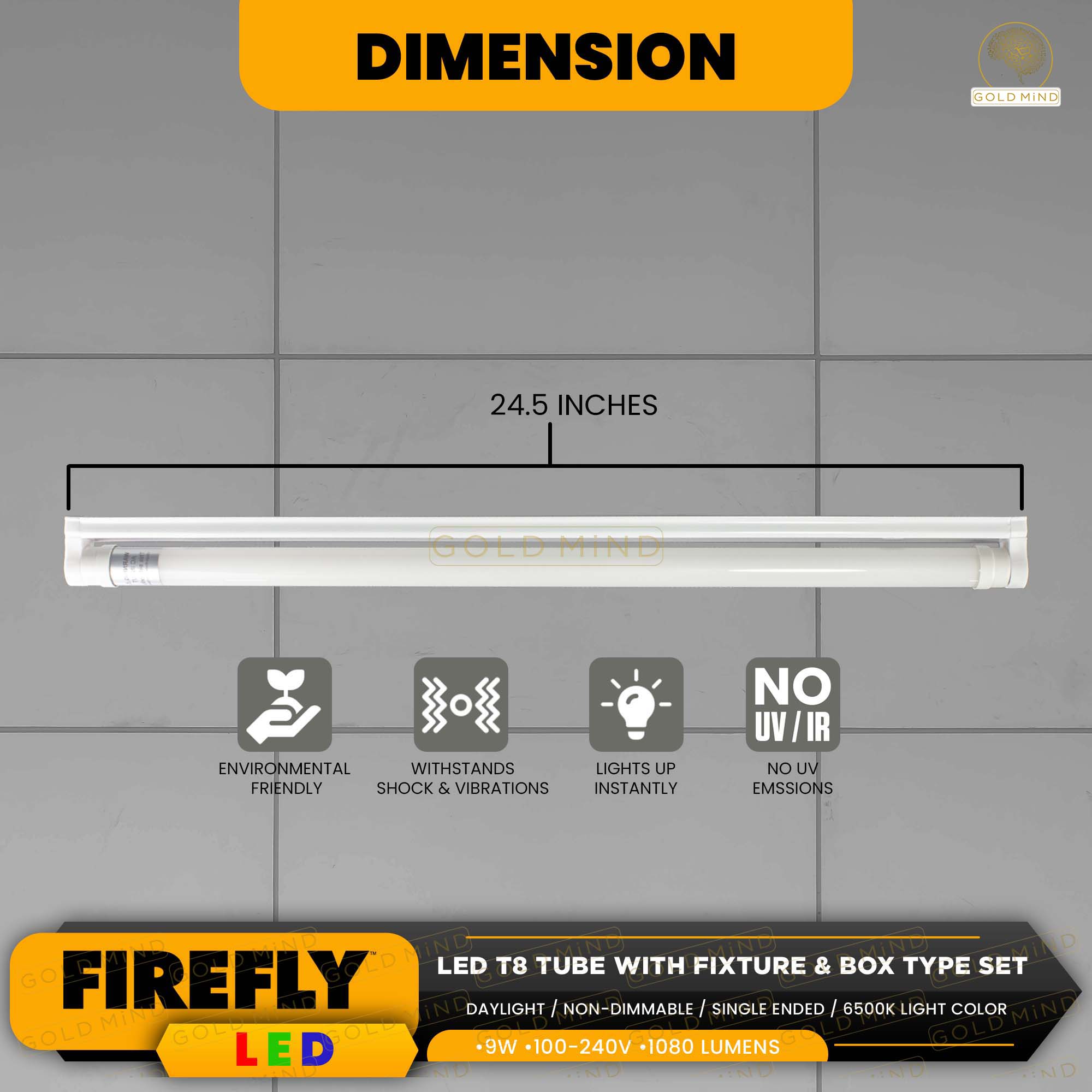 Firefly LED T8 Tube with LED Starter & Tube Box Type Set Single Ended ...
