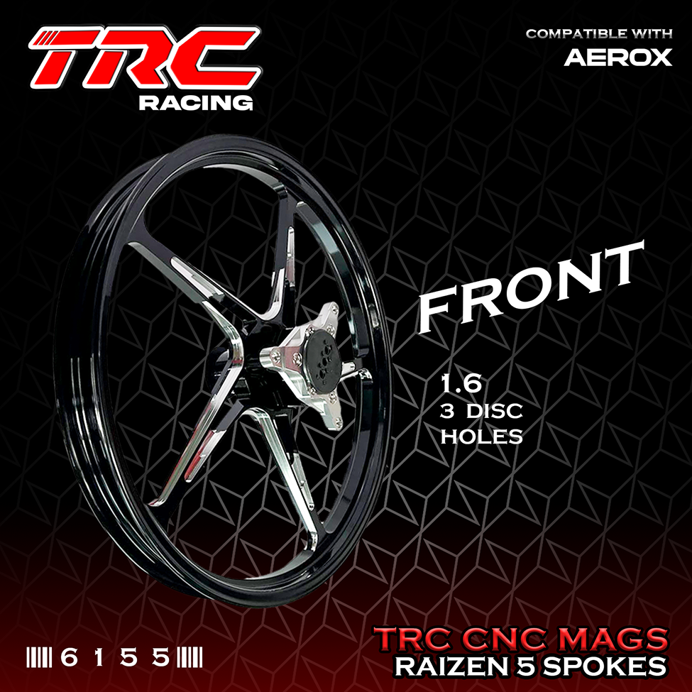 TRC CNC Mags Raizen 5 Spokes (1.6 F x 1.6 R x 17) Malaysian Concept for ...