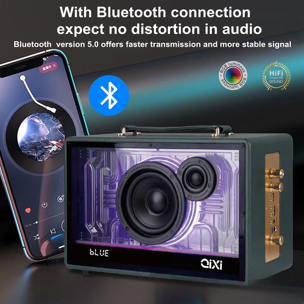 Sk-2060 Rgb Enhanced Bass Sound Bluetooth Karaoke Speaker With Dual ...