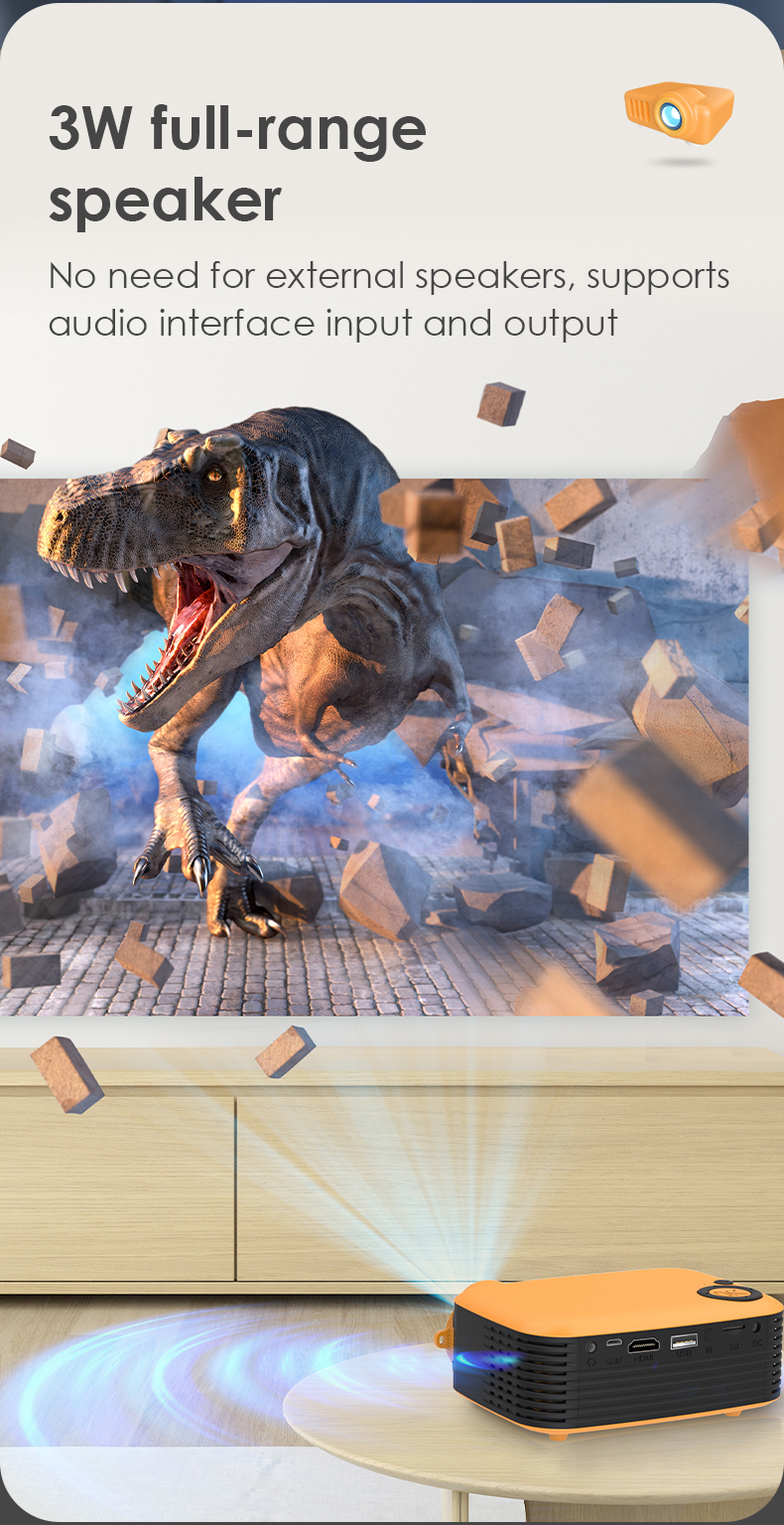 Aoka By Deli Projector Portable Projector 1080P Hdmi USB For Computer ...