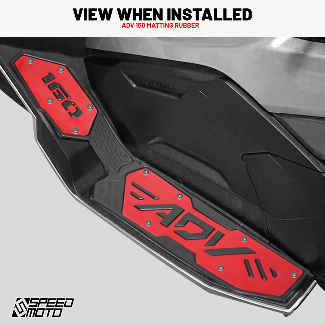 HONDA ADV 160 CNC ALLOY FOOTBOARD RUBBER MATTING WITH WITH BOLTS FOR ...