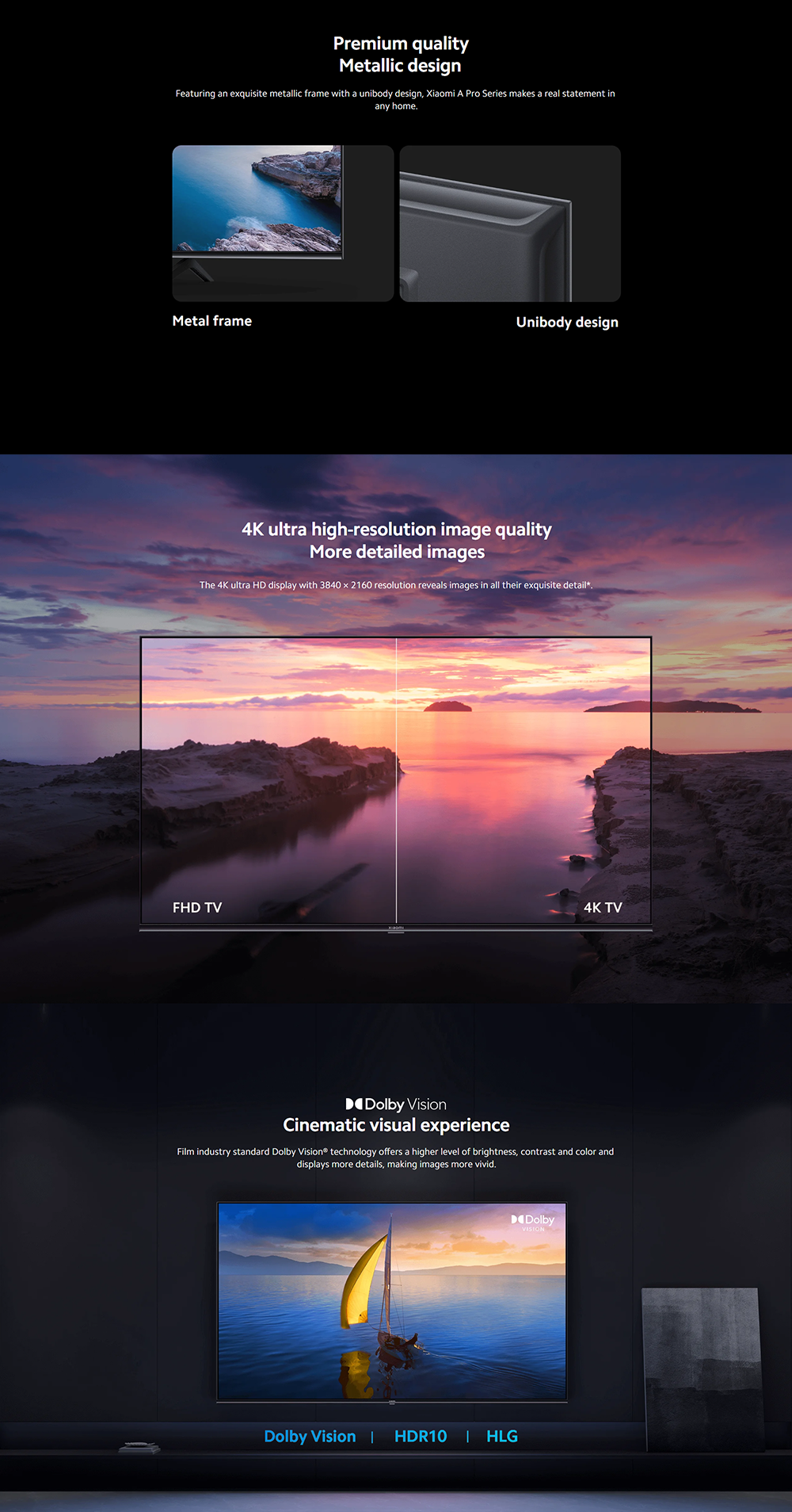 Xiaomi TV A Pro 43 inch 4K Ultra HD Dolby Audio Premium Metallic Frame Android Smart TV | Shopee ...