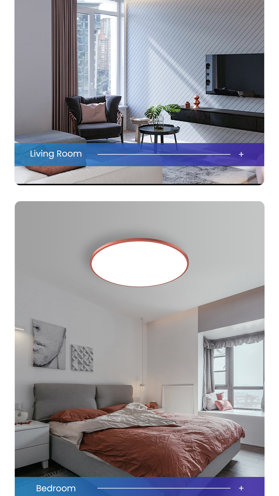 RONG RIVER 3 Color Ceiling Light 48W 36W 20W Fully Sealed Surface LED ...
