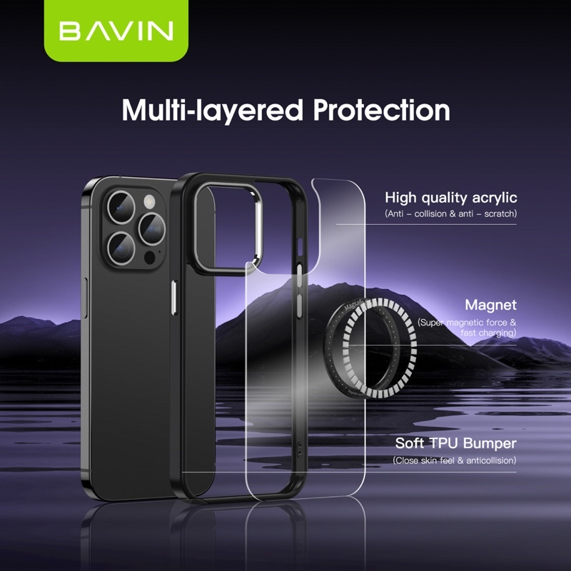 BAVIN Magnetic Suction Case Phone Cover Magnetic for iPh 16 /16 Plus ...