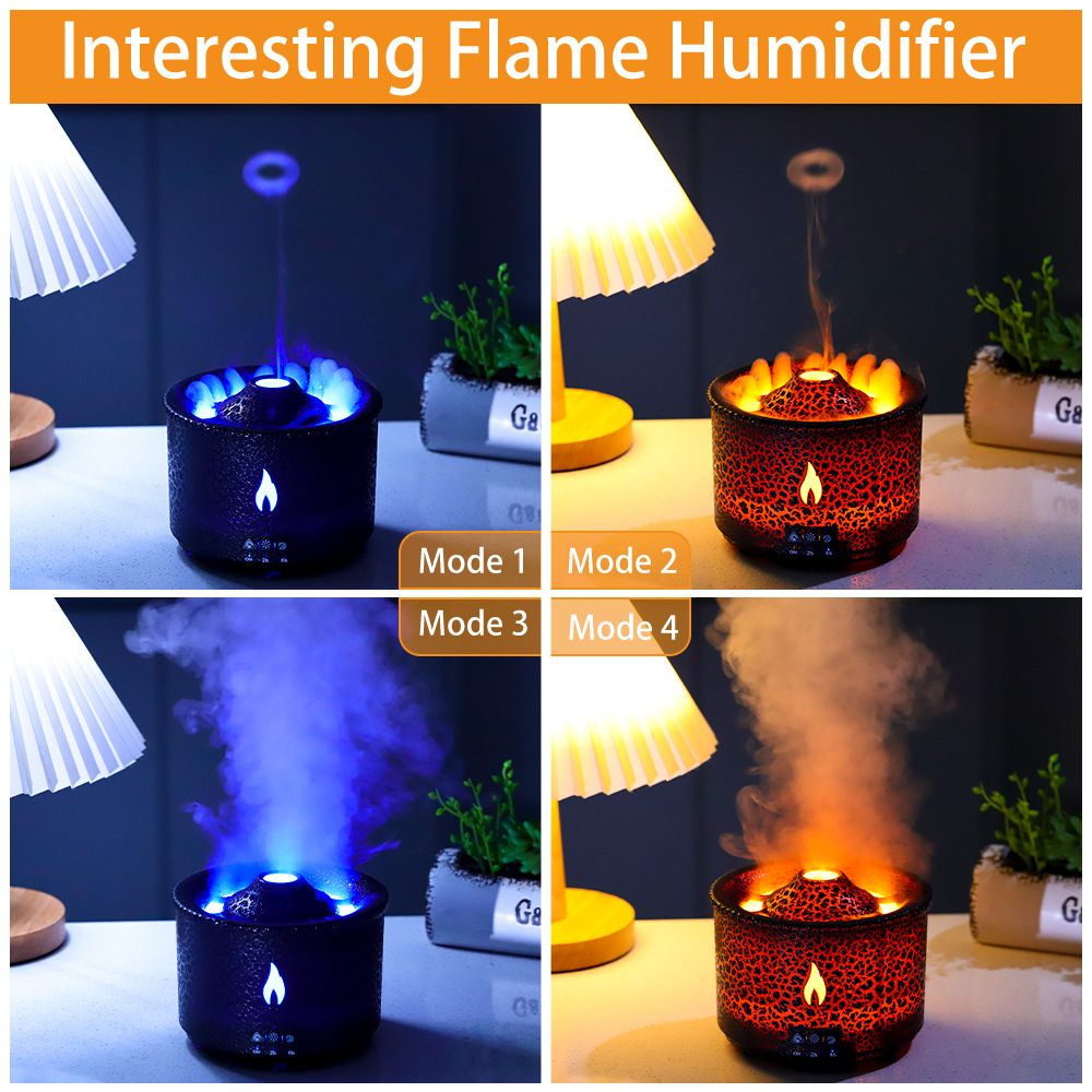 Lava Volcano Humidifier With Diffuser Humidifier Essential Oil Diffuser ...